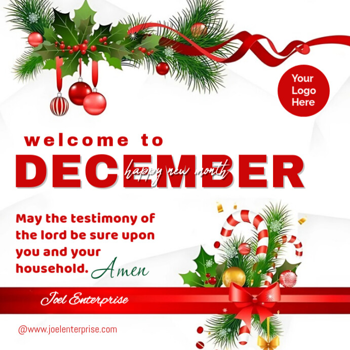 Modèle White Maximalist Happy New Month December Instagram Post ...