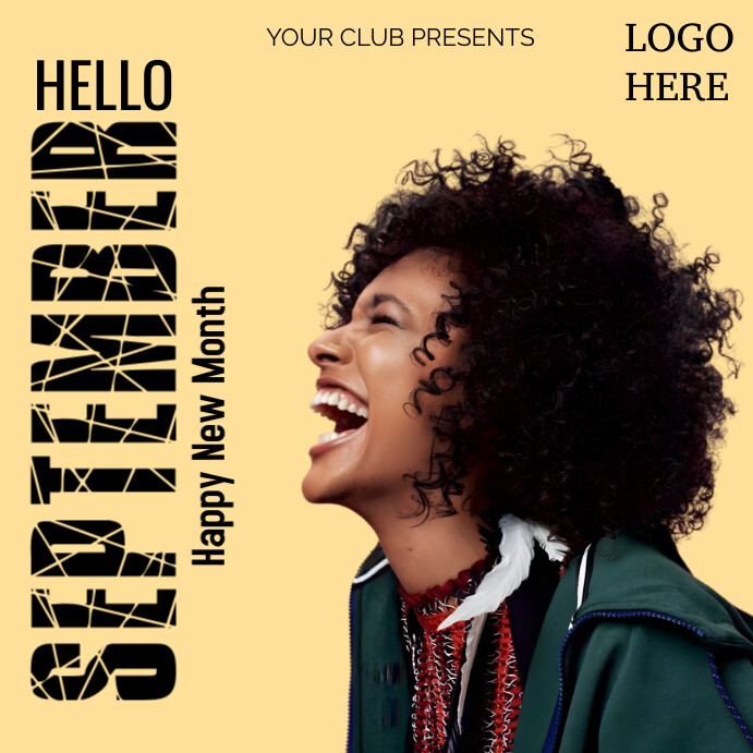 Copy of White Maximalist Happy New Month September In | PosterMyWall
