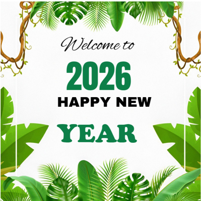 White Maximalist Happy New Year 2026 Poster Instagram Post Template ...