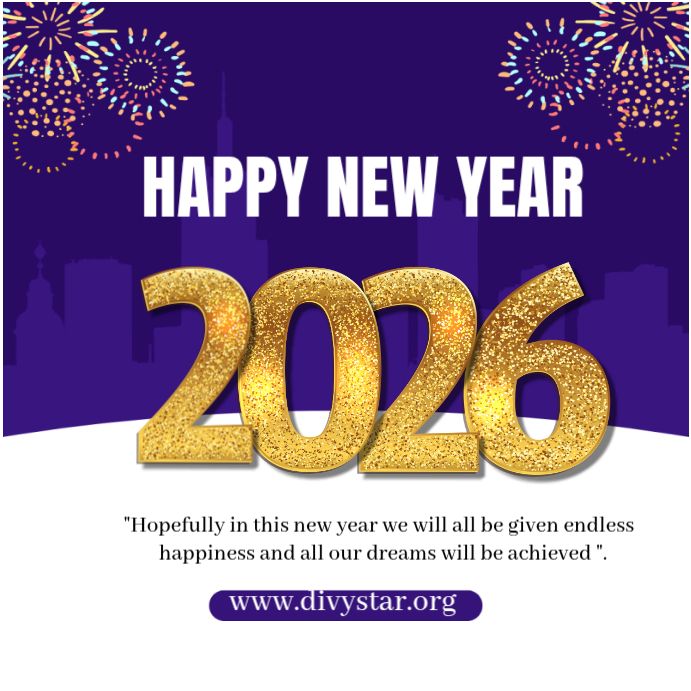 White Maximalist Happy New Year 2026 Wishes Instagram Post Template ...