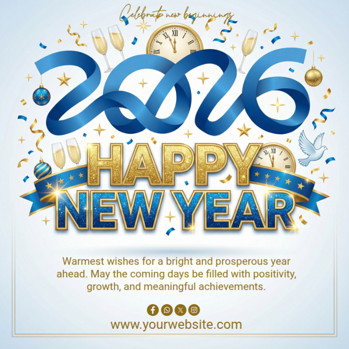 Copie de White Maximalist Happy New Year Instagram Post | PosterMyWall