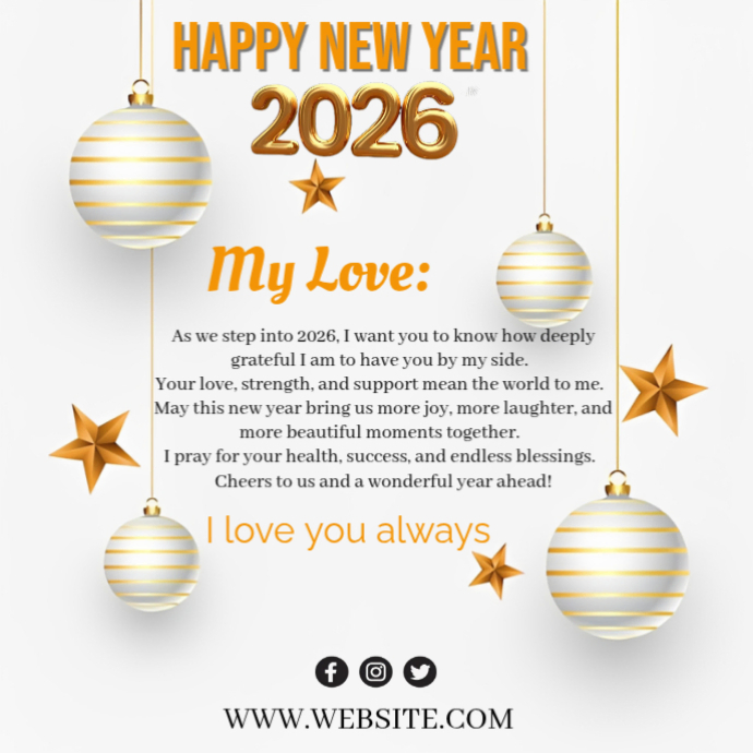 White Maximalist Happy New Year Message Album Cover Template | PosterMyWall