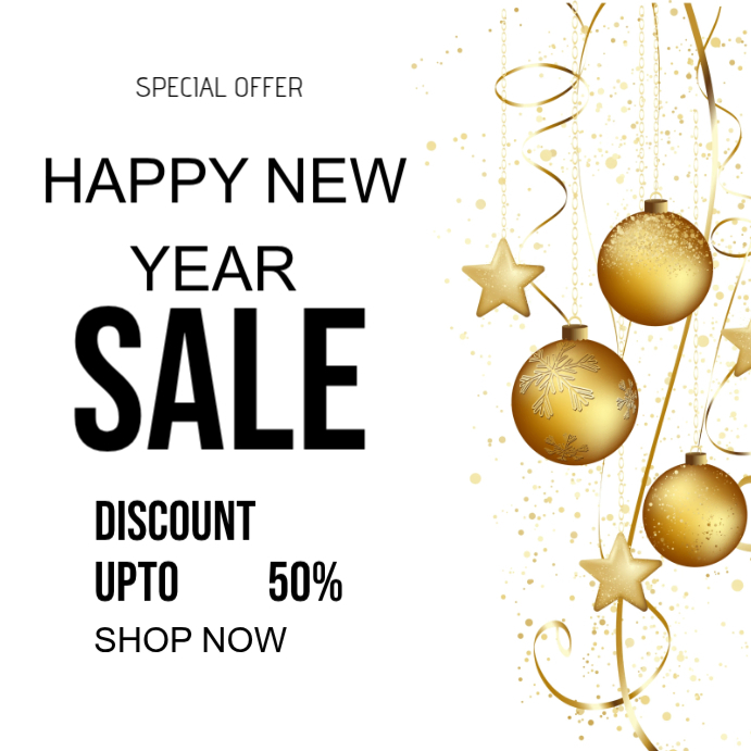 White Maximalist Happy New Year Special Offer Sale Instagram Post ...