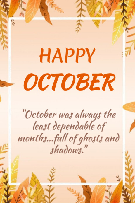 White Maximalist Happy October, Poster Template | PosterMyWall