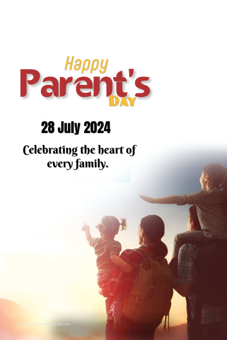 White Maximalist Happy Parents Day Poster Template | PosterMyWall