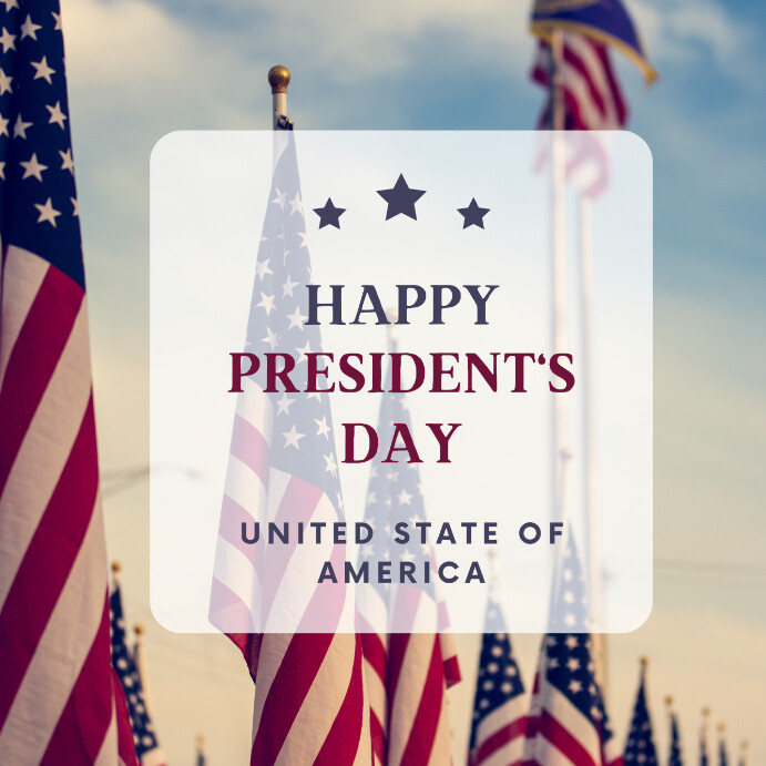 Plantilla de White Maximalist Happy President's Day Instagram Post ...
