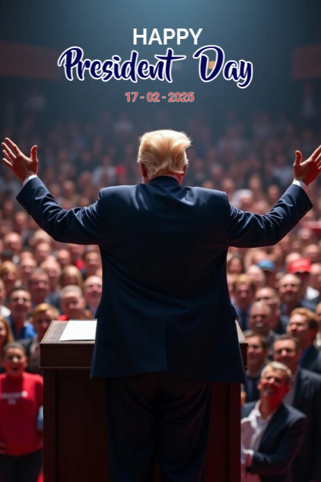 White Maximalist Happy President Day Poster Template | PosterMyWall