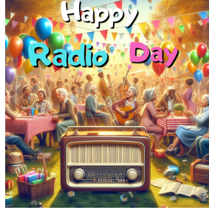 White Maximalist Happy Radio Day Instagram Post Template | PosterMyWall