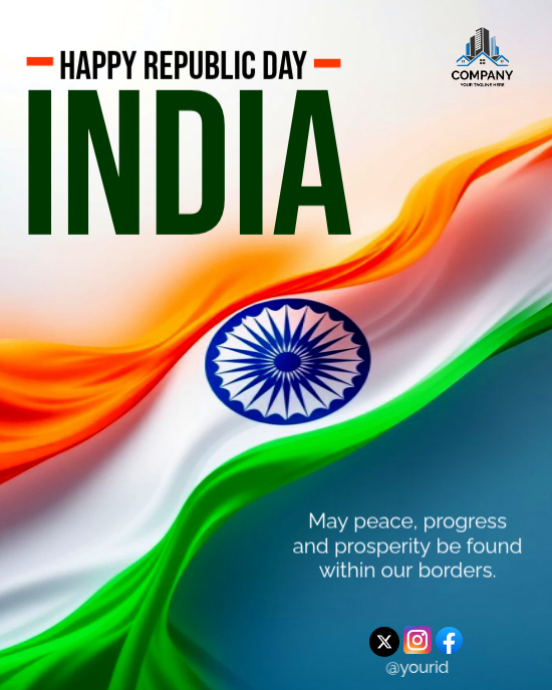 Plantilla de White Maximalist Happy Republic Day India Instagram ...