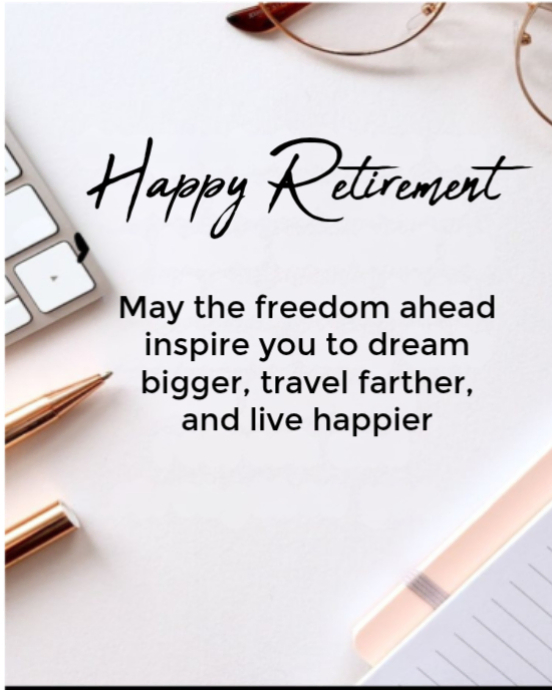 White Maximalist Happy Retirement Wishes Instagram Portrait Modelo ...