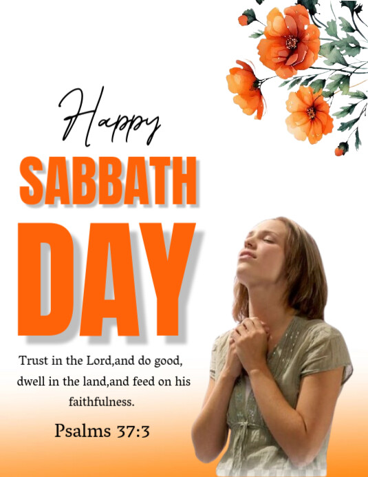 White Maximalist Happy Sabbath Day Flyer (us Letter) Template | PosterMyWall