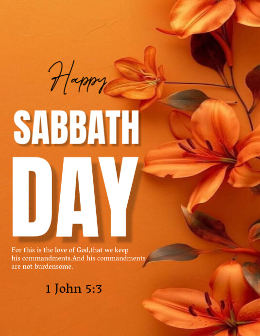 White Maximalist Happy Sabbath Day Flyer (us Letter) Templat | PosterMyWall
