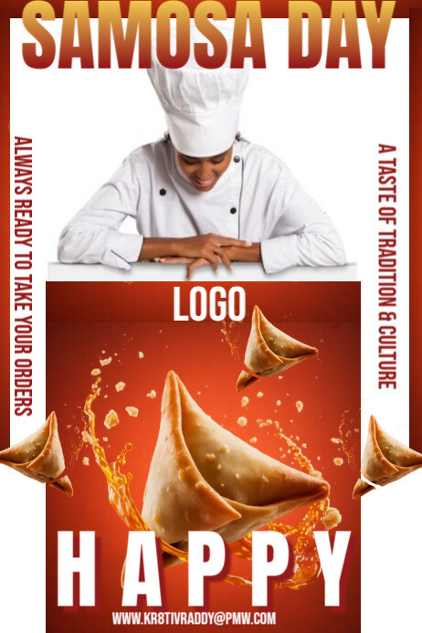 White Maximalist Happy Samosa Day Poster Template | PosterMyWall