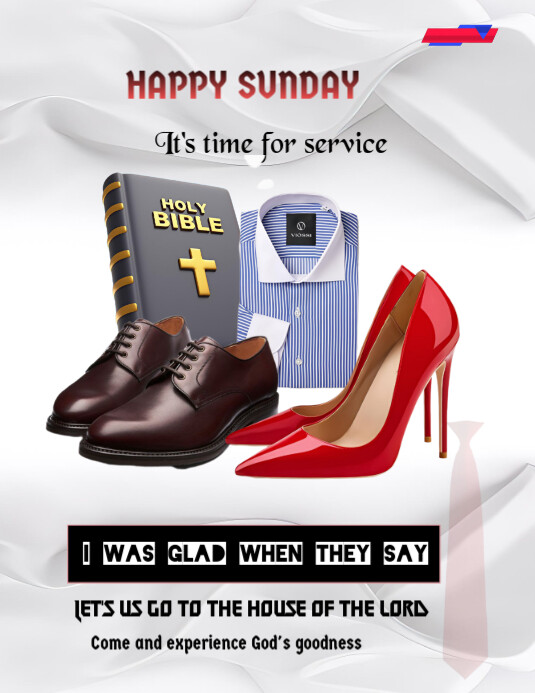 White Maximalist Happy Sunday Poster Flyer (us Letter) Template ...