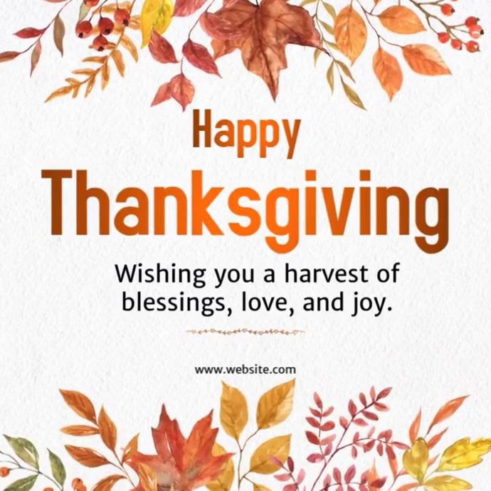 White Maximalist Happy Thanksgiving Instagram Post Template | PosterMyWall