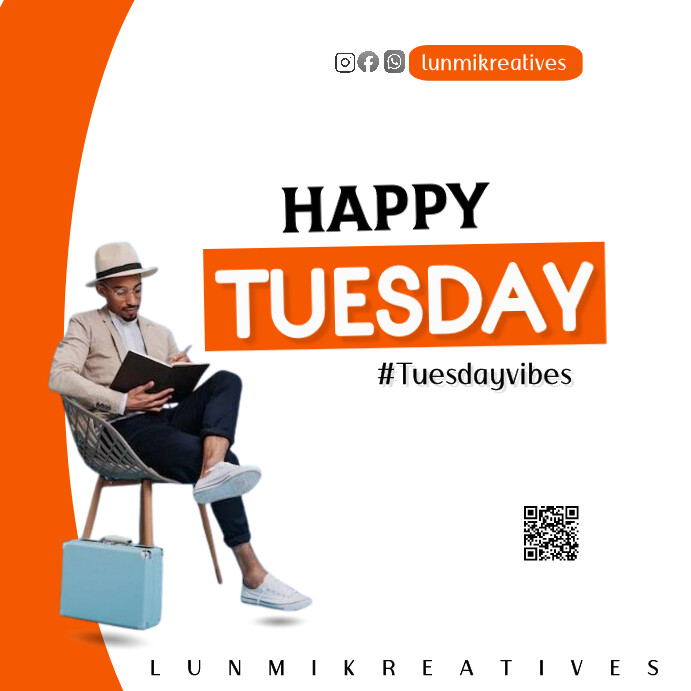 White Maximalist Happy Tuesday Instagram Pos Template | PosterMyWall