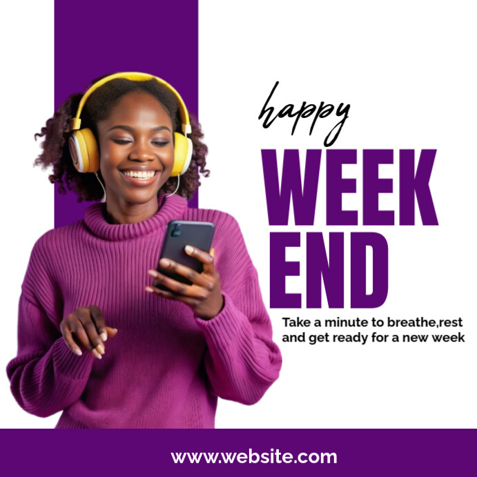 Plantilla de White Maximalist Happy Weekend Design Template Instagram ...