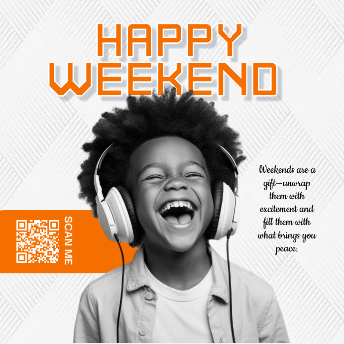 White Maximalist Happy Weekend Instagram Pos Template | PosterMyWall