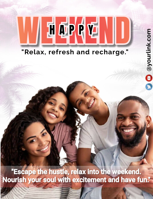Copy of White Maximalist Happy Weekend Relax Refresh | PosterMyWall