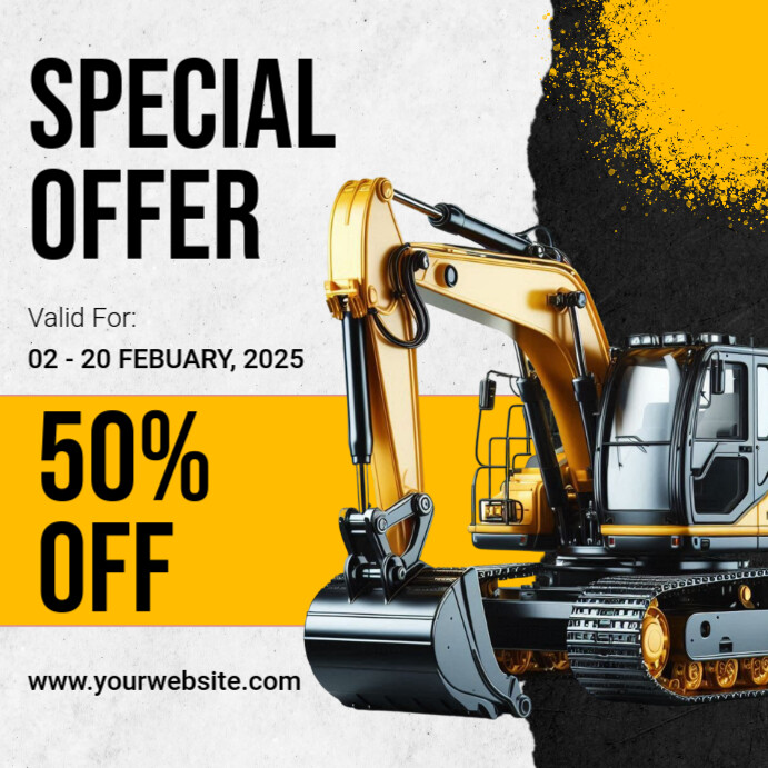 Copy of White Maximalist Heavy Equipment Rental Instagram Post ...