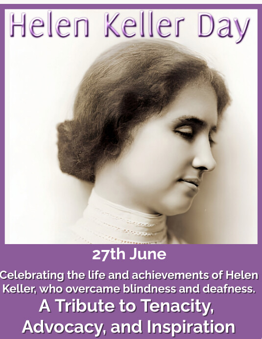 White Maximalist Helen Keller Day Flyer (us L Template | PosterMyWall