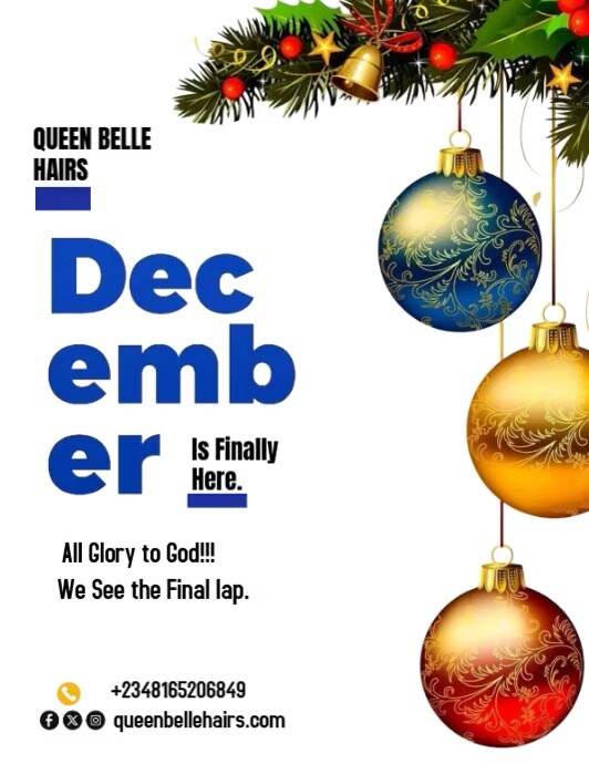 White Maximalist Hello December Happy New Month Wishes Flyer (us Letter ...