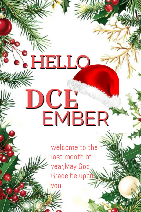 White Maximalist Hello December Poster Template | PosterMyWall
