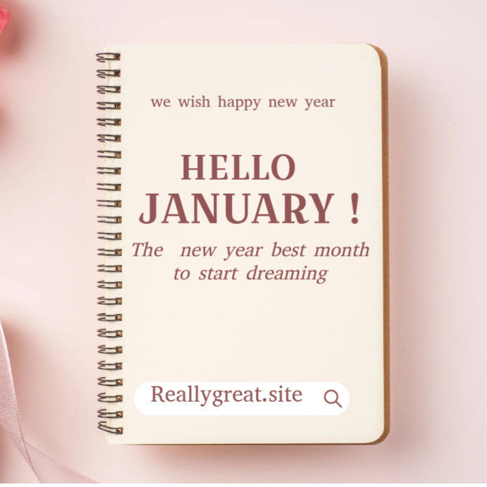 White Maximalist Hello January Welcome January Instagram Post Template ...