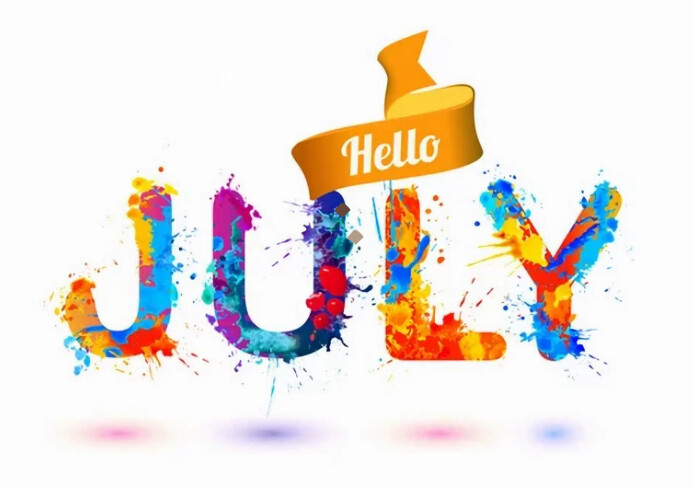 Plantilla de White Maximalist Hello July A4 | PosterMyWall