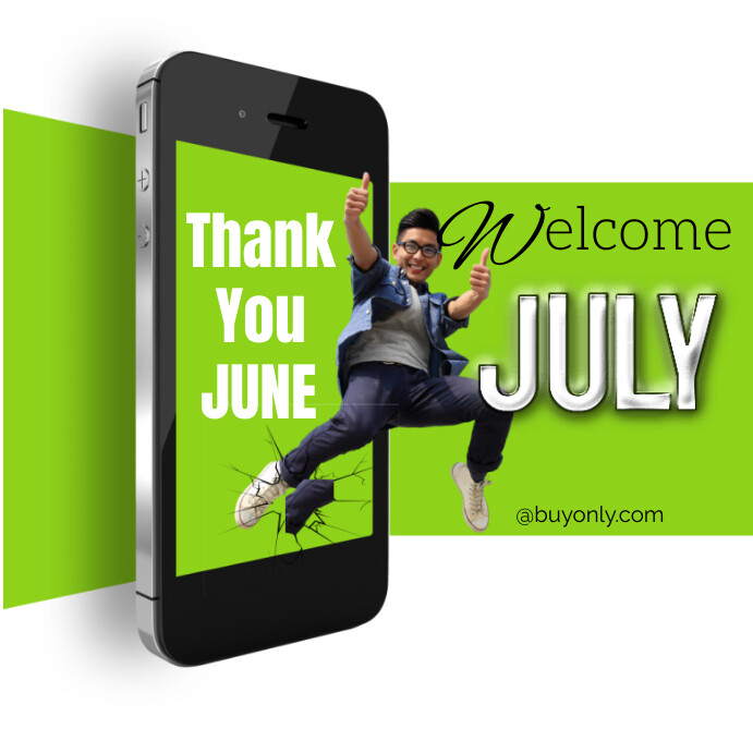 White Maximalist Hello July Instagram Post Template | PosterMyWall