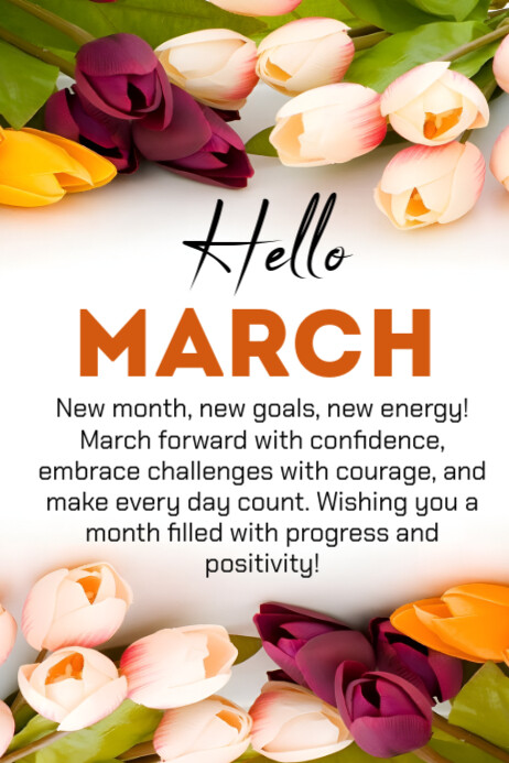 Copy of White Maximalist Hello March Poster | PosterMyWall