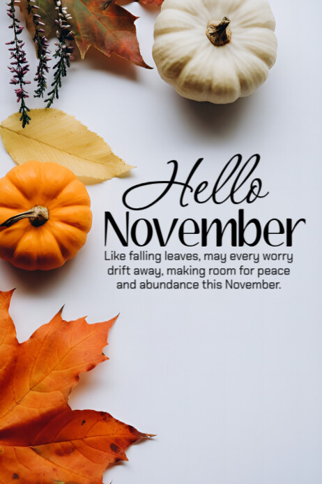 Copy of White Maximalist Hello November Poster | PosterMyWall