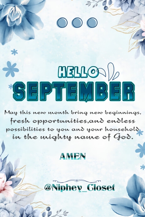 White Maximalist Hello September Greetings B Templat | PosterMyWall
