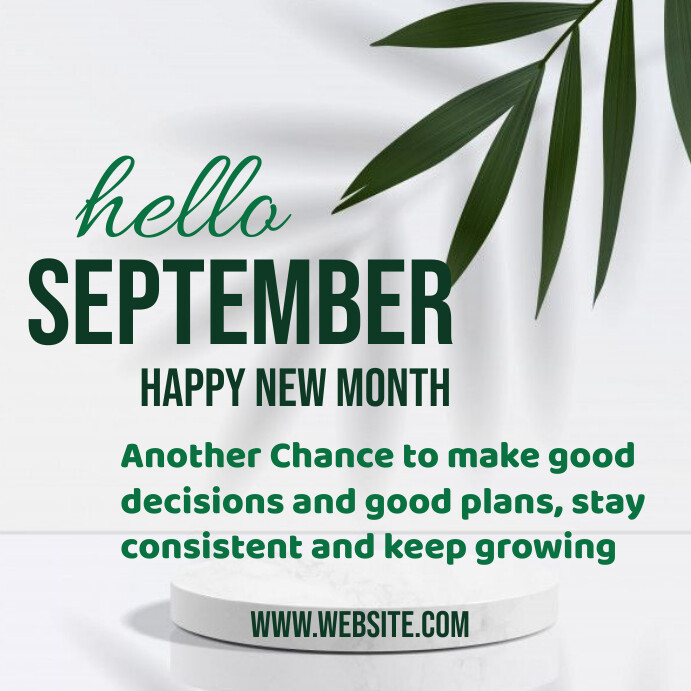 White Maximalist Hello September Happy New Mo Template | PosterMyWall