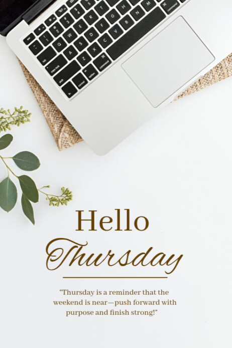 Copy of White Maximalist Hello Thursday Template Design Poster ...