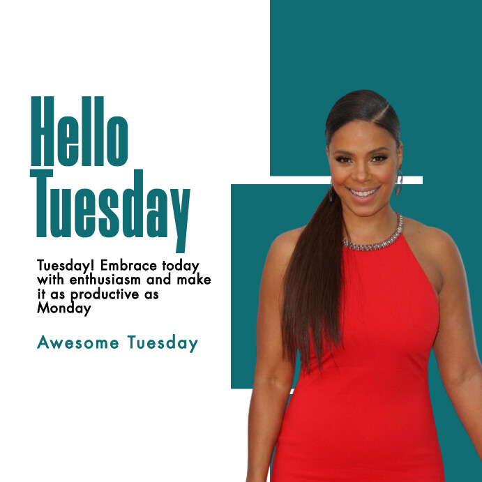 White Maximalist Hello Tuesday Instagram Pos Template | PosterMyWall