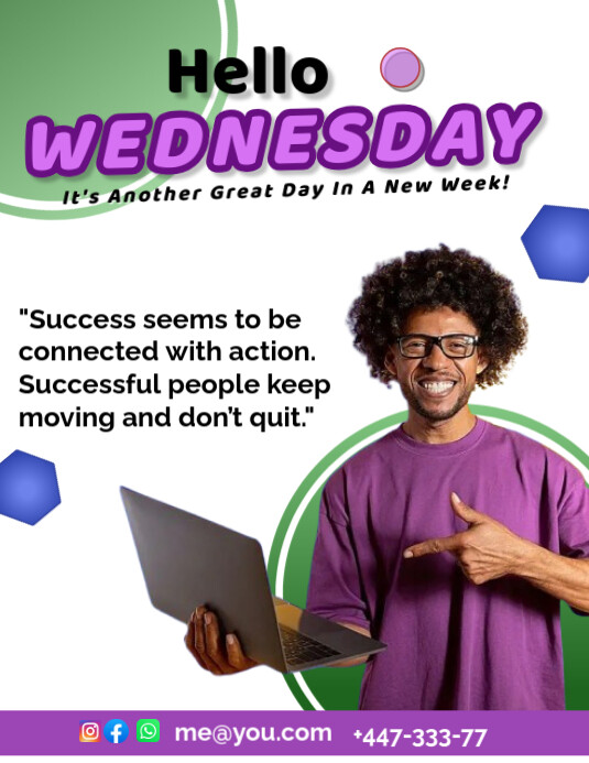 Modèle White Maximalist Hello Wednesday Flyer (us Letter) | PosterMyWall