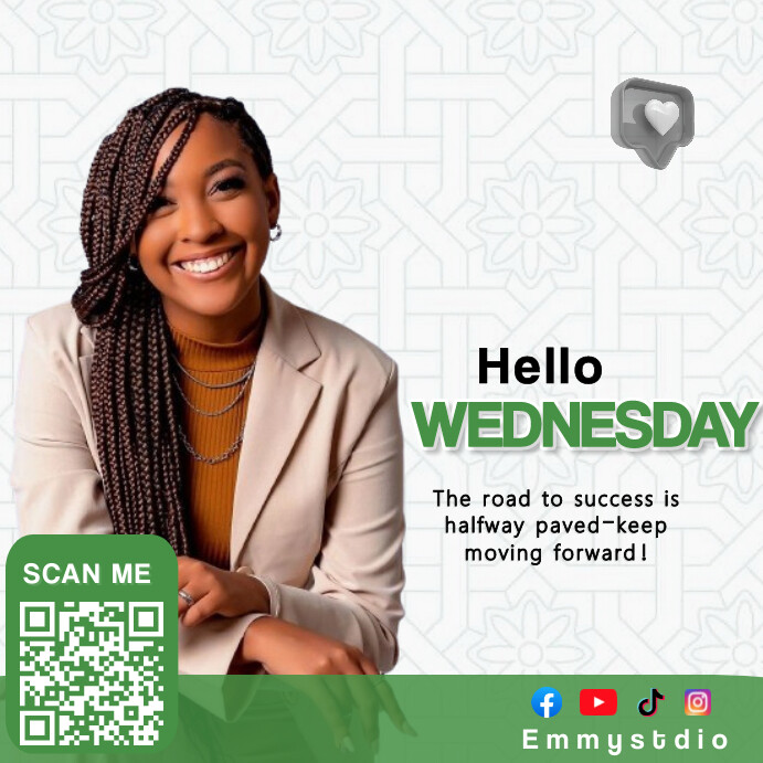 Modèle White Maximalist Hello Wednesday Instagram P | PosterMyWall