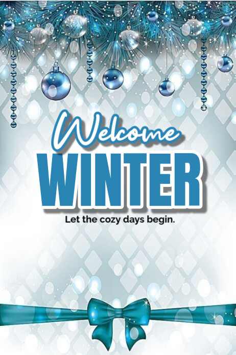 White Maximalist Hello Winter Poster Template | PosterMyWall