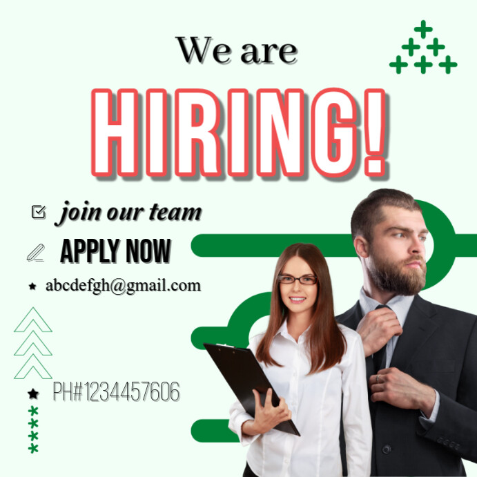 White Maximalist Hiring Flyers For Business Instagram Post Template ...