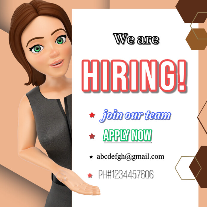 White Maximalist Hiring Flyers Instagram Post Template | PosterMyWall