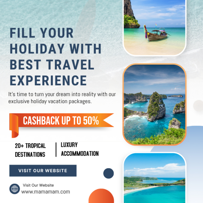 White Maximalist Holyday Experience Instagram Post Template | PosterMyWall