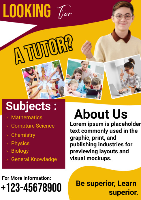 Copy of White Maximalist Home Tuition Poster A4 | PosterMyWall