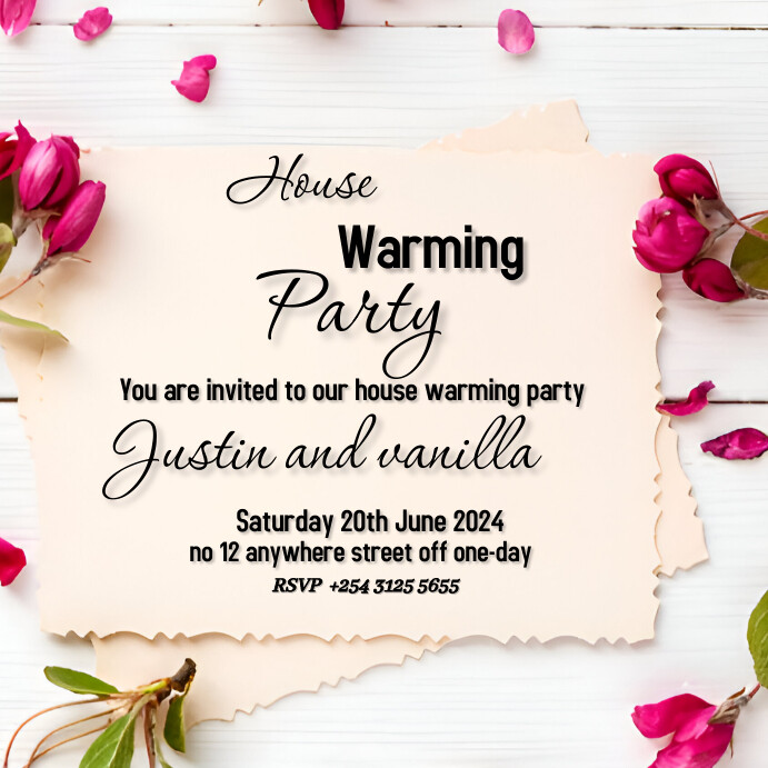 White Maximalist House Warming Instagram Pos Template | PosterMyWall