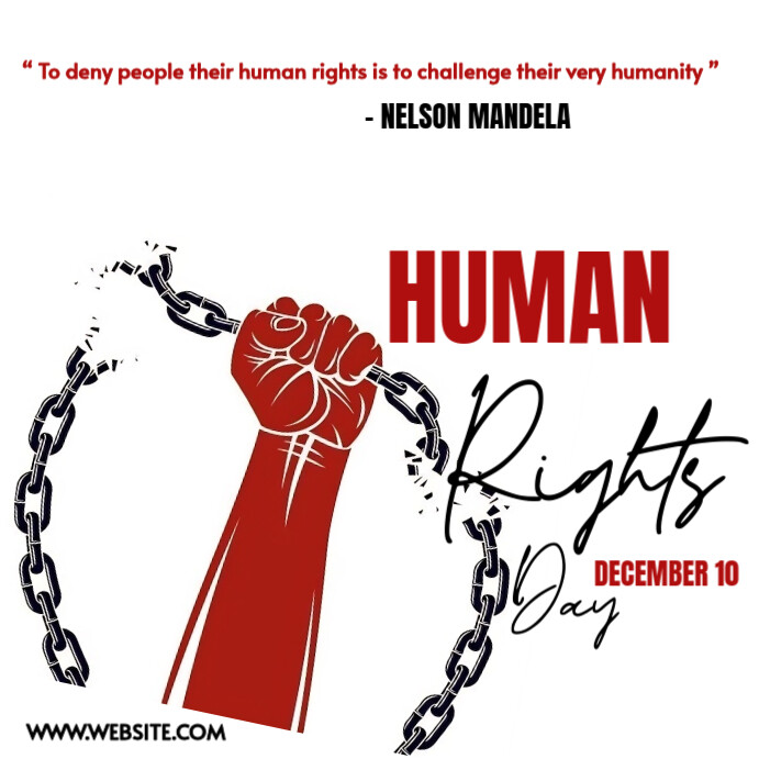 White Maximalist Human Rights Day Instagram Post Template | PosterMyWall