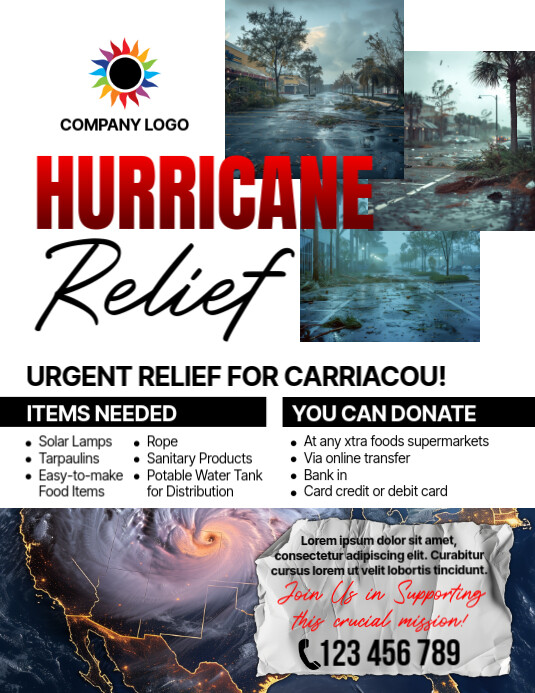 Copy of White Maximalist Hurricane Flyer (us Letter) | PosterMyWall