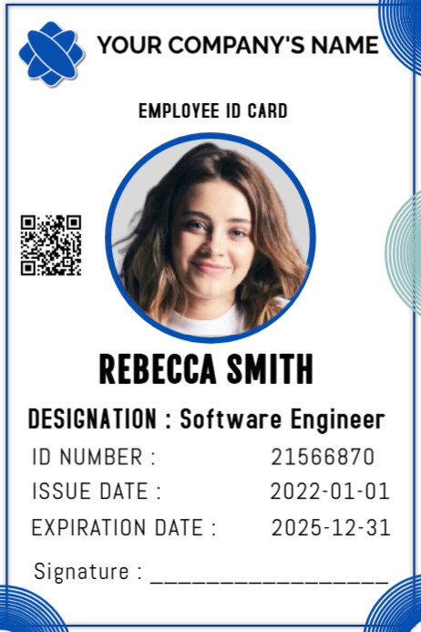 White Maximalist Id Card Poster Template | PosterMyWall