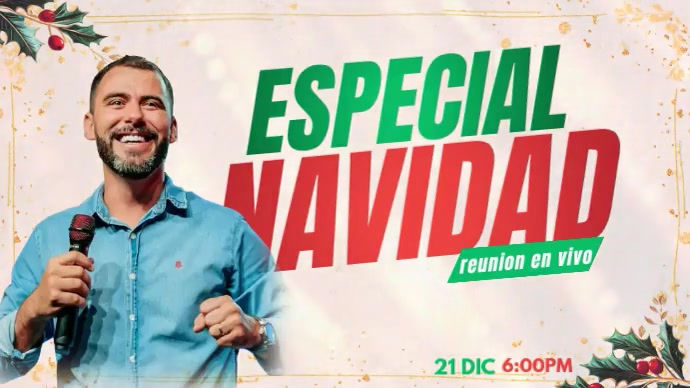 White Maximalist Iglesia En Vivo Youtube Thumbnail Template | PosterMyWall