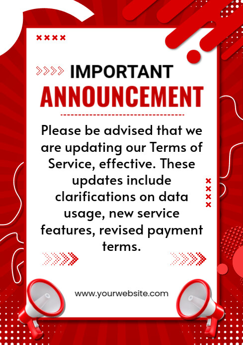White maximalist important announcement a4 Template | PosterMyWall