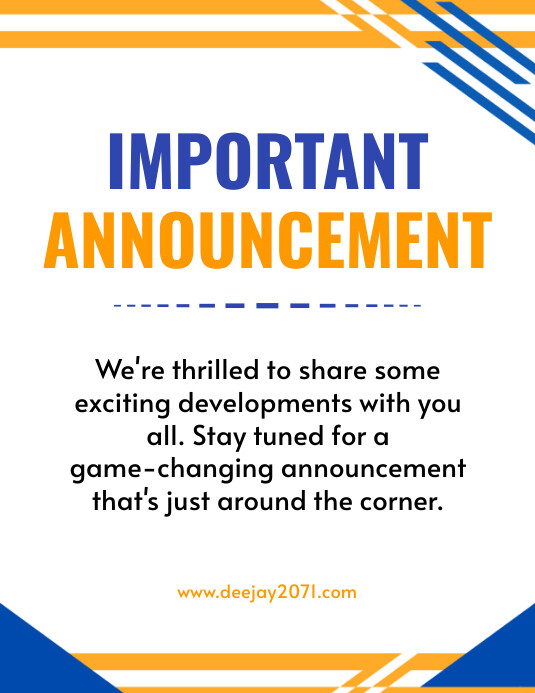 White Maximalist Important Announcement Flye Template | PosterMyWall